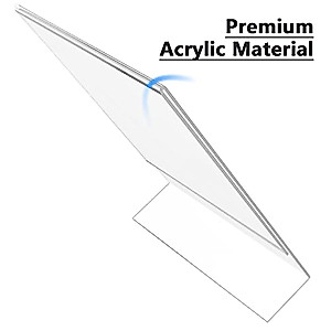 MaxGear Acrylic Sign Holder 8.5 X 11 inches Slant Back Sign Holder Clear Sign Display Holder Plastic Display Stands Table Sign Display Holder for Office, Home, Store, Restaurant - Vertical, 32 Pack