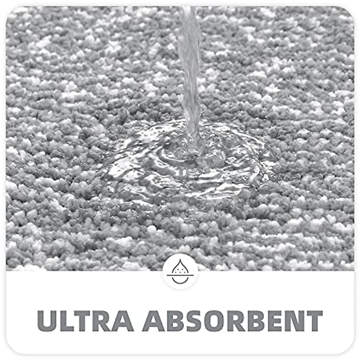Color G Bathroom Rug Mat, Ultra Soft and Water Absorbent Bath Rug, Bath Carpet, Machine Wash/Dry, for Tub, Shower, and Bath Room (16"x24",Grey and White)