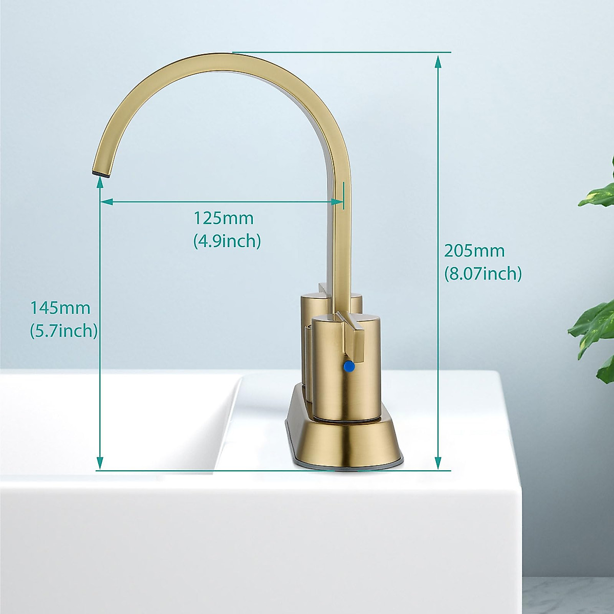 Aolemi Bathroom Faucets for Sink 3 Hole,4 Inch Centerset Waterfall Faucet Bathroom Sink Faucet,2 Handle Faucet for Bathroom Sink,with Pop-Up Drain and Supply Lines,Brushed Gold