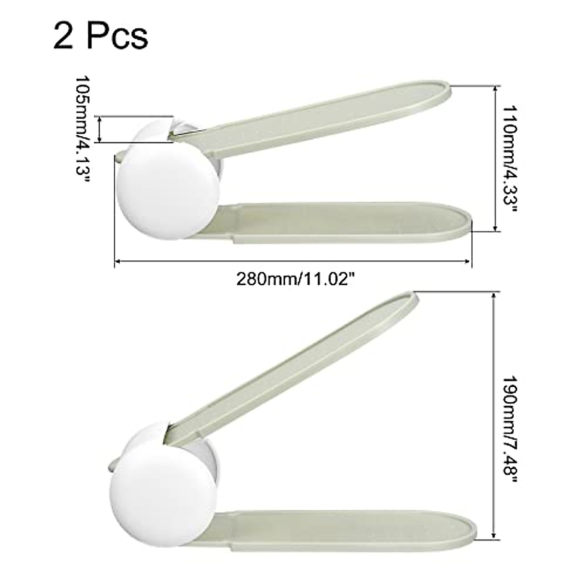 uxcell Shoe Slots Organizer PP Adjustable Double Layer Shoes Storage Rack Green, 2 Pcs