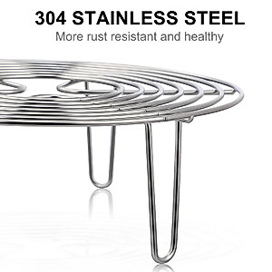 Cabilock Egg Steamer Steam Rack Stand Steamer Rack Air Fryer Cooling Rack Kitchen Tool Bacon Rack for Oven Cooking Pressure Cooker for Canning Microwave Rack 304 Stainless Steel Water Bath