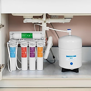 Geekpure 5 Stage Reverse Osmosis Drinking Water Filtration System w/Quick Change Twist Filters-75GPD
