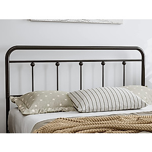 IKIFLY Metal Queen Size Headboard, Adjustable Height, Farmhouse Victorian Style, Easy Assembly, Steel Headboard Only for Bedroom, Black