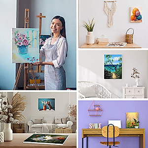 Qunclay 17 Pcs Canvas Stretcher Bars Canvas Frame with Accessories DIY Canvas Stretcher Bars Wooden Canvas Stretcher Arts Stretching Canvas Kit for Painting Photo Posters Supplies (12 x 16 Inch)