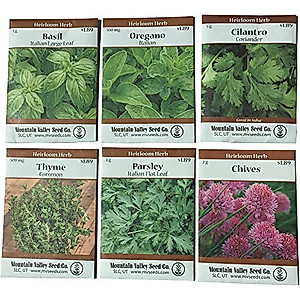 Cali Kiwi Pros Indoor Herb Growing Kit – DIY Home Cooking Kitchen Seeds – Grow Basil, Chives, Thyme, Oregano, Parsley, Cilantro - Free HERB Scissors, Garlic Press