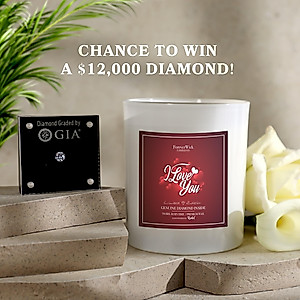 I Love You Surprise Candle with Diamond Inside | Foreverwick Candles | Scented Soy Candles Gifts for Women Anniversary Candle Wax | Romance Candles All-Natural Organic Soy Candle 14oz | 70h