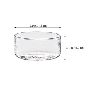 Zerodeko Glass Containers Glass Bowl Straight Sided Salad Bowl Tea Cup Washing Container Paint Brush Washer Calligraphy Brush Cleaner Water Bowl for Home Kitchen Use 1300ml Clear Tea Mug