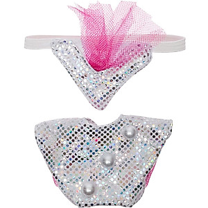 Nerlie Neonate Aquanerlie Aquamerito Clothing Wear - White Polka Shiny Deep Sea Oyster Pearl Dress Romper and Headband - KSI-Merito Glu Glu by Distroller