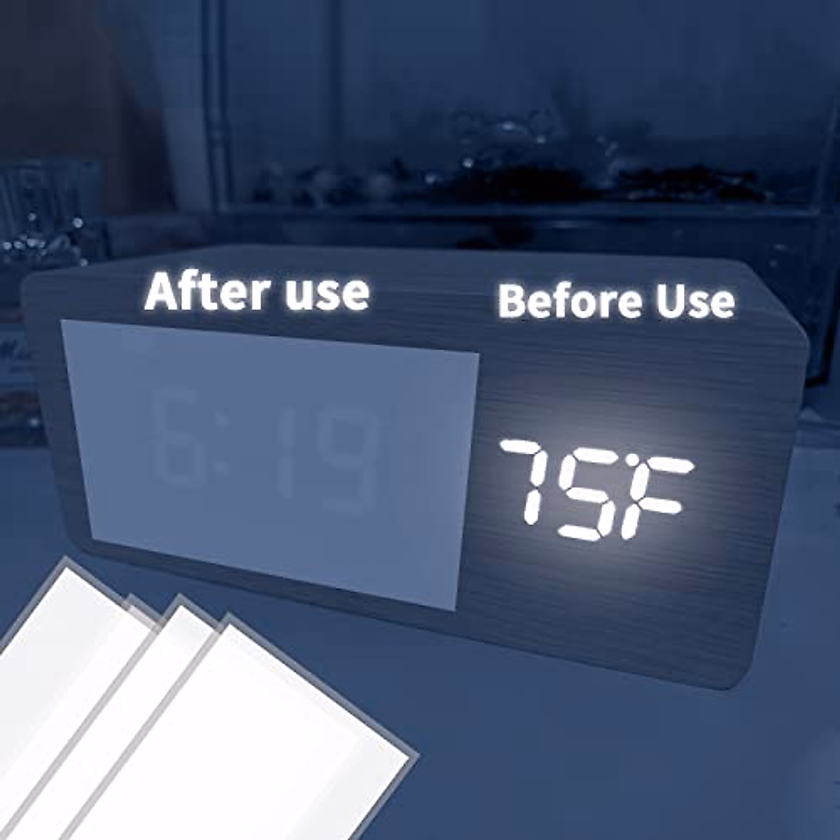 Birllaid Light Blocking Sheets White, Dims 60~80%, 4Pcs Blocking Light Cover, 8 X 4 Inch Light Dimming Sheets for Electronics, Alarm Clock, Radio, Cable, Monitor, LED Number Readable