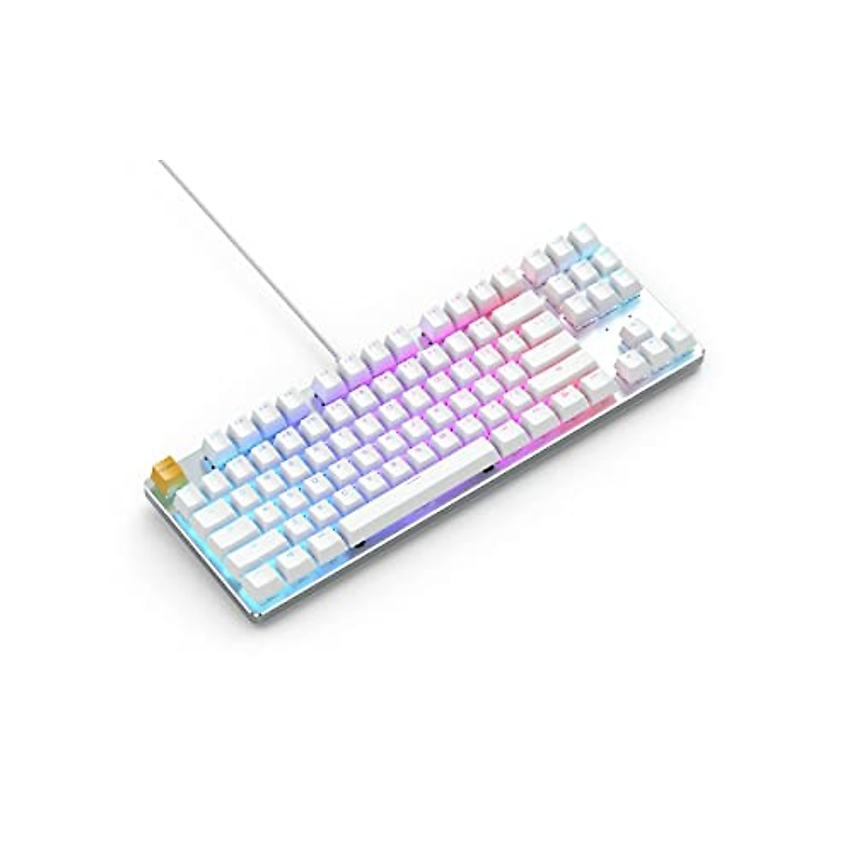 Glorious Custom Gaming Keyboard - GMMK 85% Percent TKL - USB C Wired Mechanical Keyboard - RGB Hot Swappable Switches & Keycaps - Silver/White Metal Top Plate