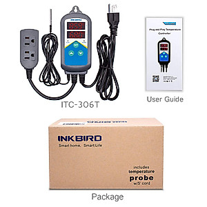 Inkbird Digital Temperature Probe Controller Thermostat Timer AC 110V 1200W Only Heating Plug Time Switch Reptile Breeding Heater Planting Greenhouse No Cooling Control