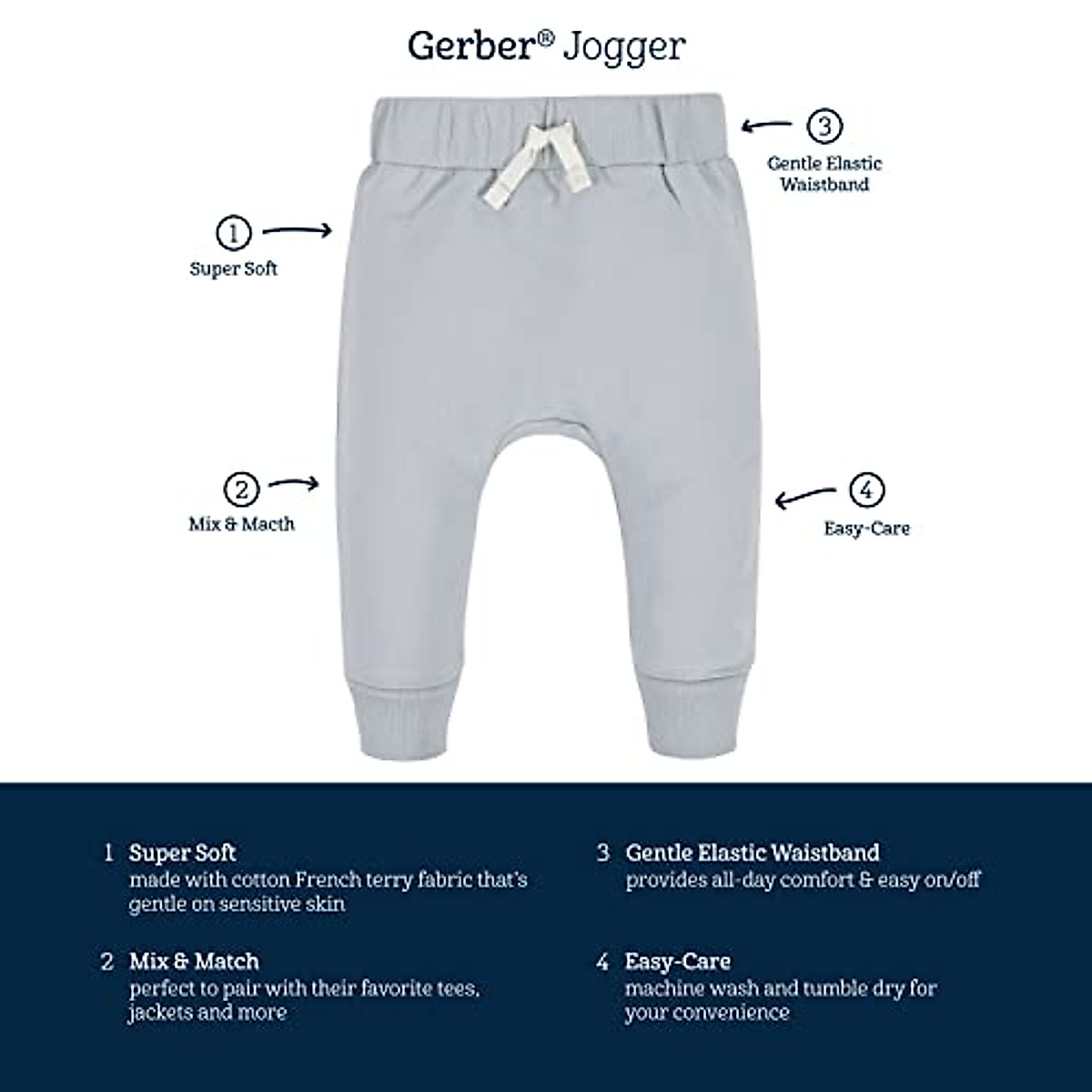 Gerber Baby Boys' Toddler 3-Pack Jogger Pants, Camo, Newborn