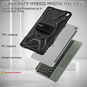 BRAECN Fire Max 11 13th Generation Case 2023, with 360° Rotating Hand Strap and Kickstand &Pencil Holder,Shoulder Strap,Keyboard Adsorption Interface for Amazon Fire Max 11 -Black
