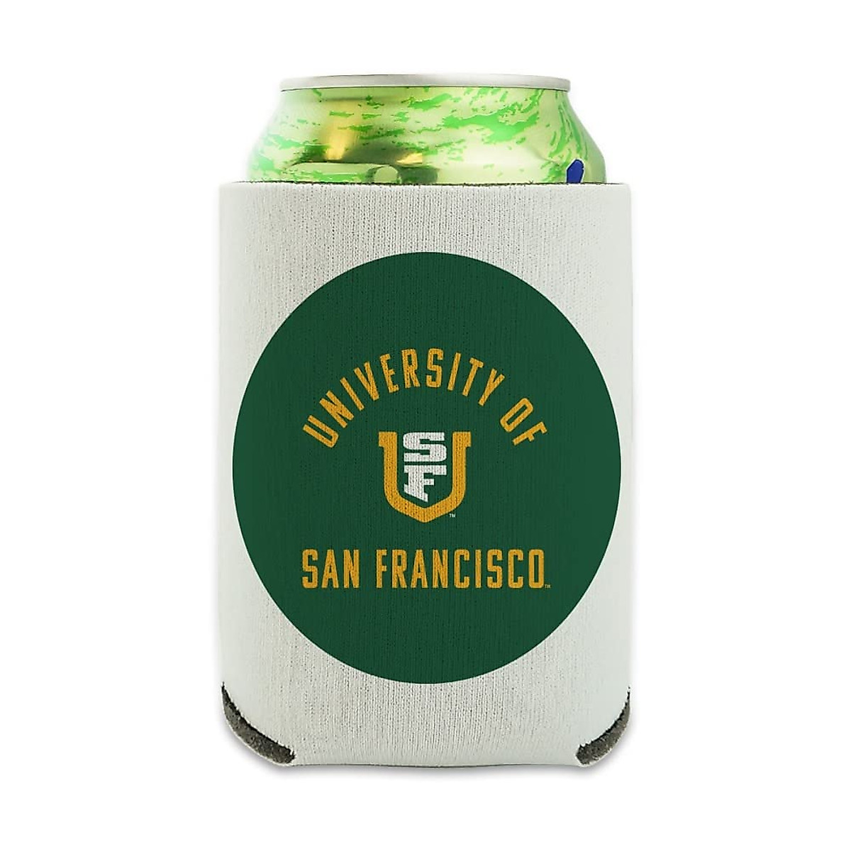 University of San Francisco Dons Logo Can Cooler - Drink Sleeve Hugger Collapsible Insulator - Beverage Insulated Holder