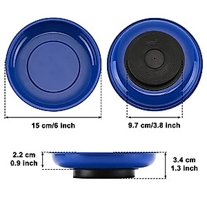EMENTOL 5PCS 6-Inch Round Magnetic Tray Set, Stainless Steel Magnetic Bowl, for Screws, Nuts, Bolts, Metal Parts