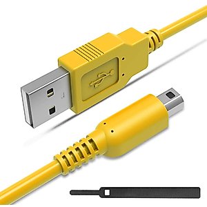 [2 Pack] 5FT USB Charger Charging Cable for 3DS Compatible with Nintendo New 3DS XL/New 3DS/ 3DS XL/ 3DS/ New 2DS XL/New 2DS/ 2DS XL/ 2DS/ DSi/DSi XL Bule/Red/Yellow