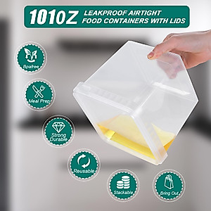 SHPii 101 oz Square Clear Extra Thick Deli Containers with Lids,BPA-Free,Freezer and Microwave Safe Food Storage Containers,Reusable,Meal Prep,Take-out,Restaurant Supplies.(8 Pcs)
