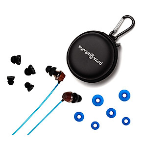 Symphonized ALN 2.0 Premium Genuine Wood In-ear Noise-isolating Headphones|Earbuds|Earphones with Innovative Shield Technology Cable and Mic (Metallic Blue)