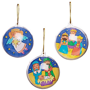 Baker Ross Ltd Nativity color In ornament Kits, Christmas Arts and Crafts (Pack of 8)
