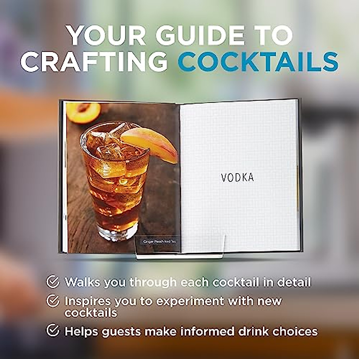 Bartesian Cocktail Menu Book - 2023 Mixed Drinks Recipe Bartender Book with Pictures and Recipes of All Cocktails - Mixology Bartending Book Elevates Home Bar Aesthetic