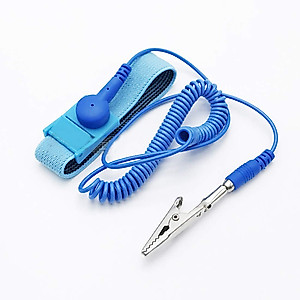 Antistatic Wrist Strap，Adjustable ESD Wristband Bracelet with Grounding Wire Alligator Clip - for Working on Sensitive Electronic Devices (1)