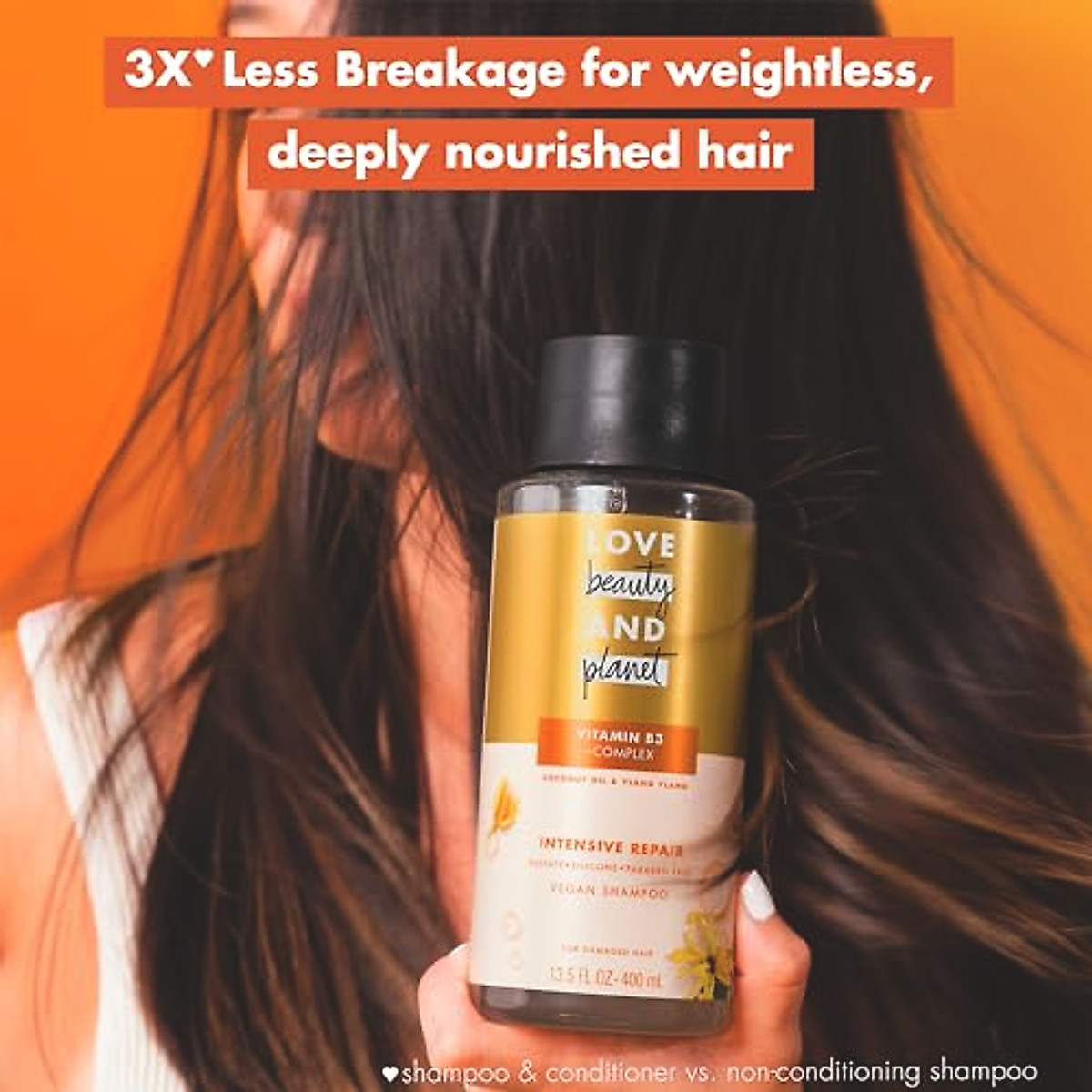 Love Beauty and Planet Shampoo with Vitamin B3 Coconut Oil & Ylang Ylang for Intensive Repair for Damaged Hair Sulfate, Silicone, & Paraben Free. Cruelty-Free. 13.5 oz