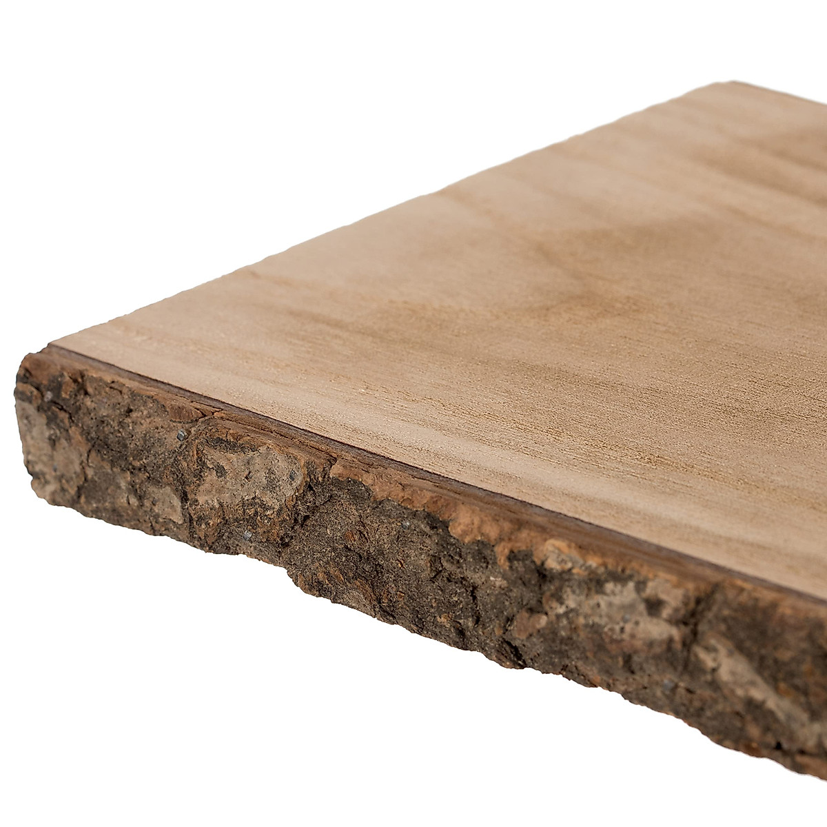 12" Rustic Natural Tree Log Wooden Rectangular Shape Serving Tray Cutting Board