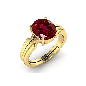 LMDPRAJAPATIS Original Ruby Gold Adjustable Ring Women's Ring 5.25 Ratti / 4.85 Carat Natural Ruby Gemstone Ring