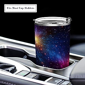 Wassud Colorful Starry Sky 20 oz Tumbler with Lid and Straw Stainless Steel Double Wall Vacuum Tumblers Insulated Travel Coffee Mug for Cold and Hot Drinks