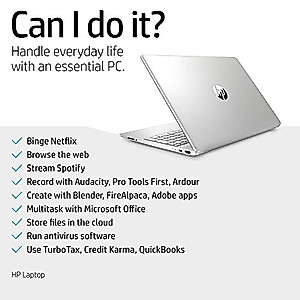HP 15-Inch FHD Laptop, 10th Gen Intel Core i5-1035G1, 8 GB RAM, 256 GB Solid-State Drive, Windows 10 Home (15-dy1036nr, Natural Silver) (Renewed)