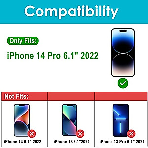 ProCase 2 Pack Privacy Screen Protector for iPhone 14 Pro 2022, 9H Anti Spy Dark Tempered Glass Screen Film Guard for iPhone 14 Pro 6.1 Inch 2022, Case Friendly Bubble Free