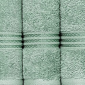SUPERIOR Egyptian Cotton 6-Piece Towel Set, Bathroom Essentials, Towels for Bathroom, Apartment, Airbnb, Guest Bath, Face, Hand, Bath Towels, Washcloths, Absorbent, Fast Drying, Sage