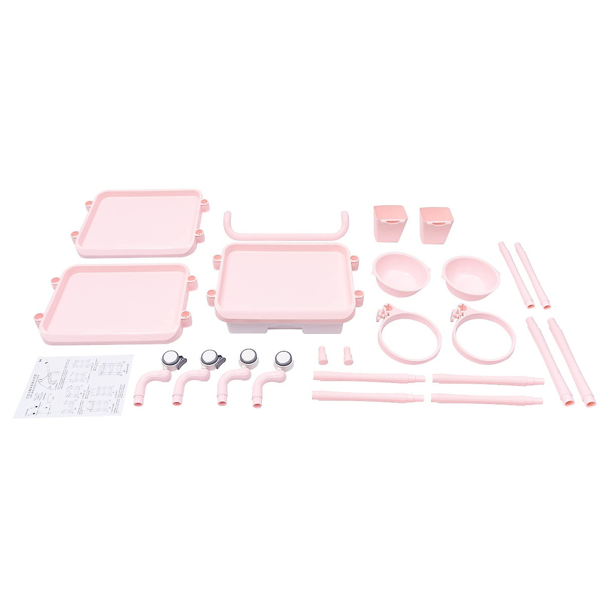 3 Tier Rolling Salon Trolley Stand Be-au-ty S-P-A Storage Organizer Stand Mobile Service Cart Storage Tray for Equipment Hair Salon Tool Rack, 330lbs Loading,18.9x13x33.3in (Pink)