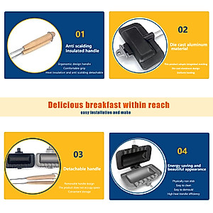 MINILIF Double-Sided Sandwich Baking Pan,Hot Sandwich Maker,Double Sided Frying Pan for Breakfast,Stove Sandwich Maker,Nonstick Sandwich Maker,Hot Dog Toaster(1PCS)