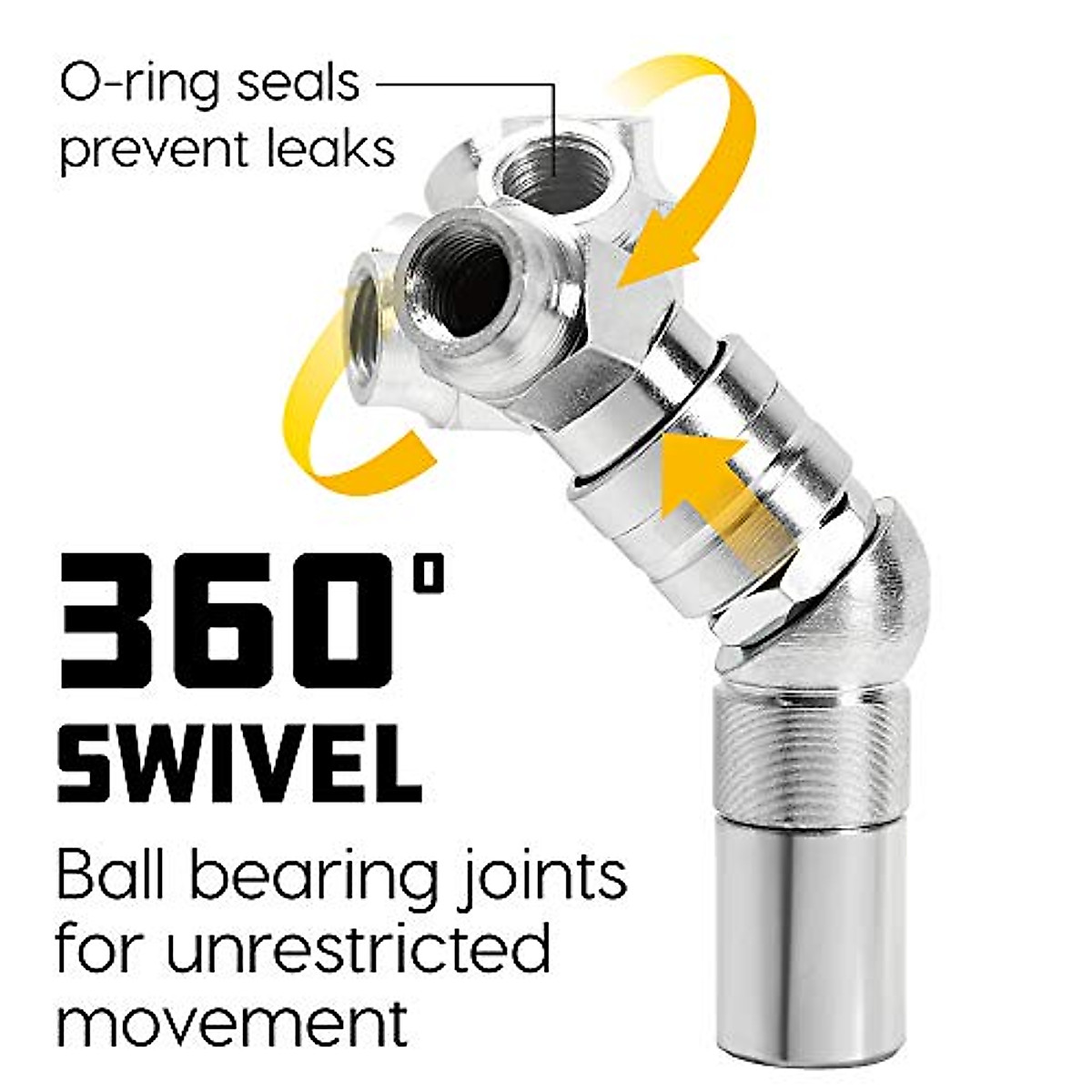 Powerbuilt 648759 Swivel Coupler with 360 Degree Rotation, Silver