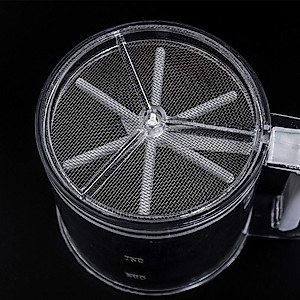 Flour Sieve Fine Mesh Filter Plastic Flour Sifter Handheld Shaker Sugar Powder Kitchen Strainer Baking Tool for Chocolate Coffee Powder Sieving