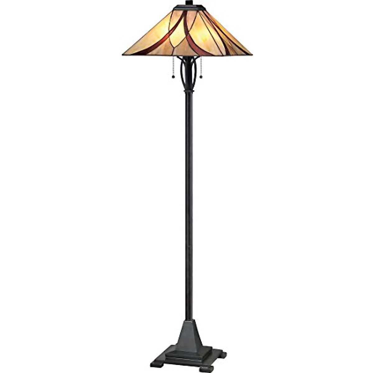 Quoizel TFAS9360VA Asheville Tiffany Floor Lamp, 2-Light, 200 Watts, Valiant Bronze (60" H x 17" W)