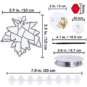 Winlyn 27 Sets Fall Leaf Suncatchers Ornaments Decorations DIY Window Paint Art Suncatchers Craft Kits Autumn Maple Leaf Sun Catchers for Kids Classroom Thanksgiving Harvest Party Activity Art Project