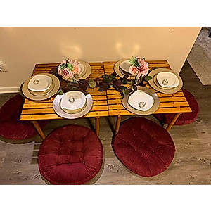 Tiita Floor Pillows Cushions Round Chair Cushion Outdoor Seat Pads for Sitting Meditation Yoga Living Room Sofa Balcony 22x22 Inch, Grey