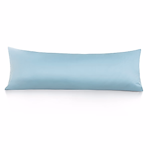 Leeden Body Pillow Cover, 100% Cotton, 800 Thread Count, Soft Breathable Long Pillow Case, Envelope Closure (Light Blue, 21"x 54")