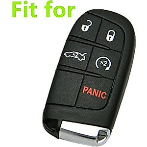 Silicone Smart Key Fob Cover Remote Case Keyless Protector Jacket for 2017 2018 2019 2020 2021 Jeep Grand Cherokee Dodge Challenger Charger Dart Durango Journey Chrysler 300