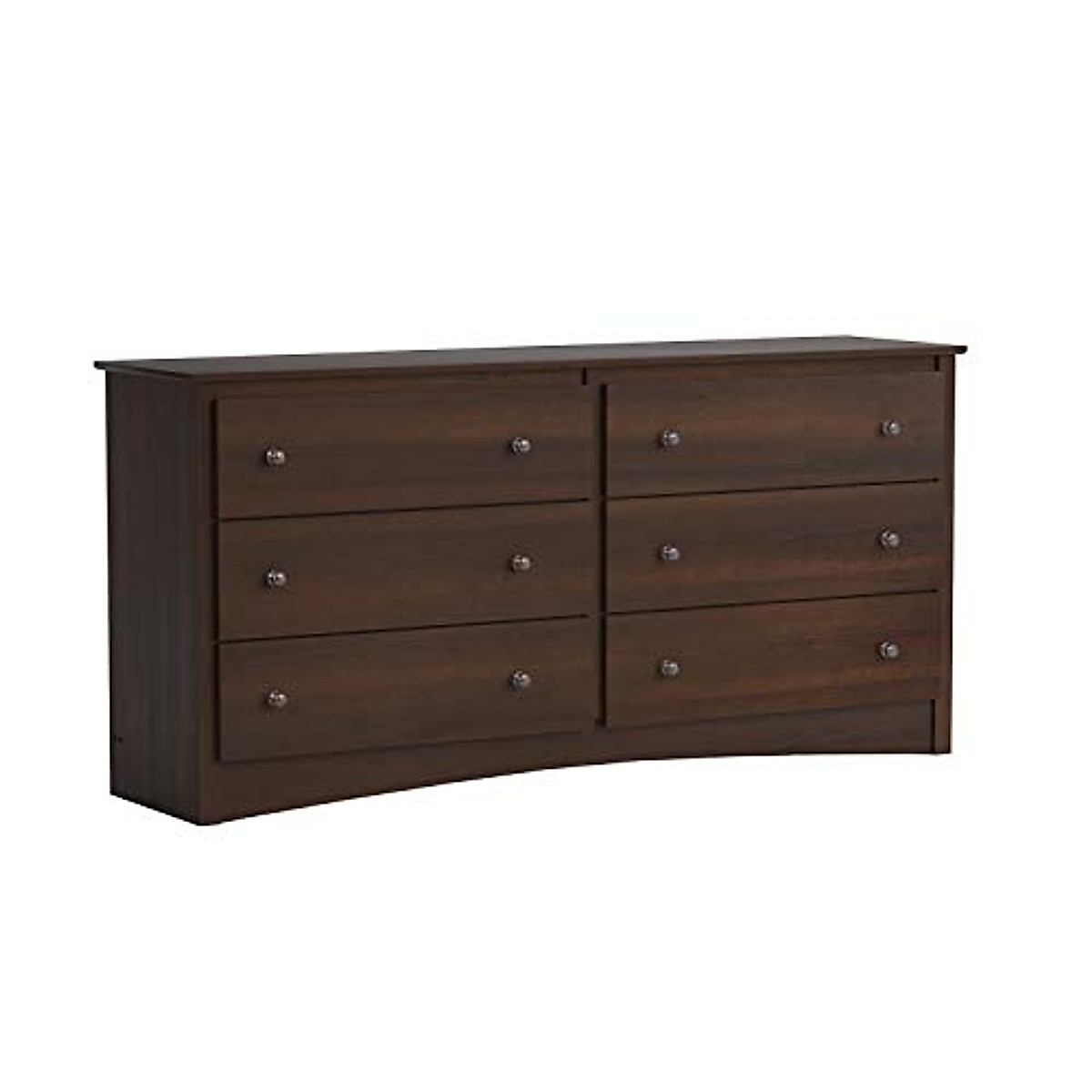 Prepac Fremont Bedroom Furniture: Espresso Double Dresser for Bedroom, 6-Drawer Wide Chest of Drawers, Traditional Bedroom Dresser, EDC-6330-V, 59"W x 17.5"D x 29"H