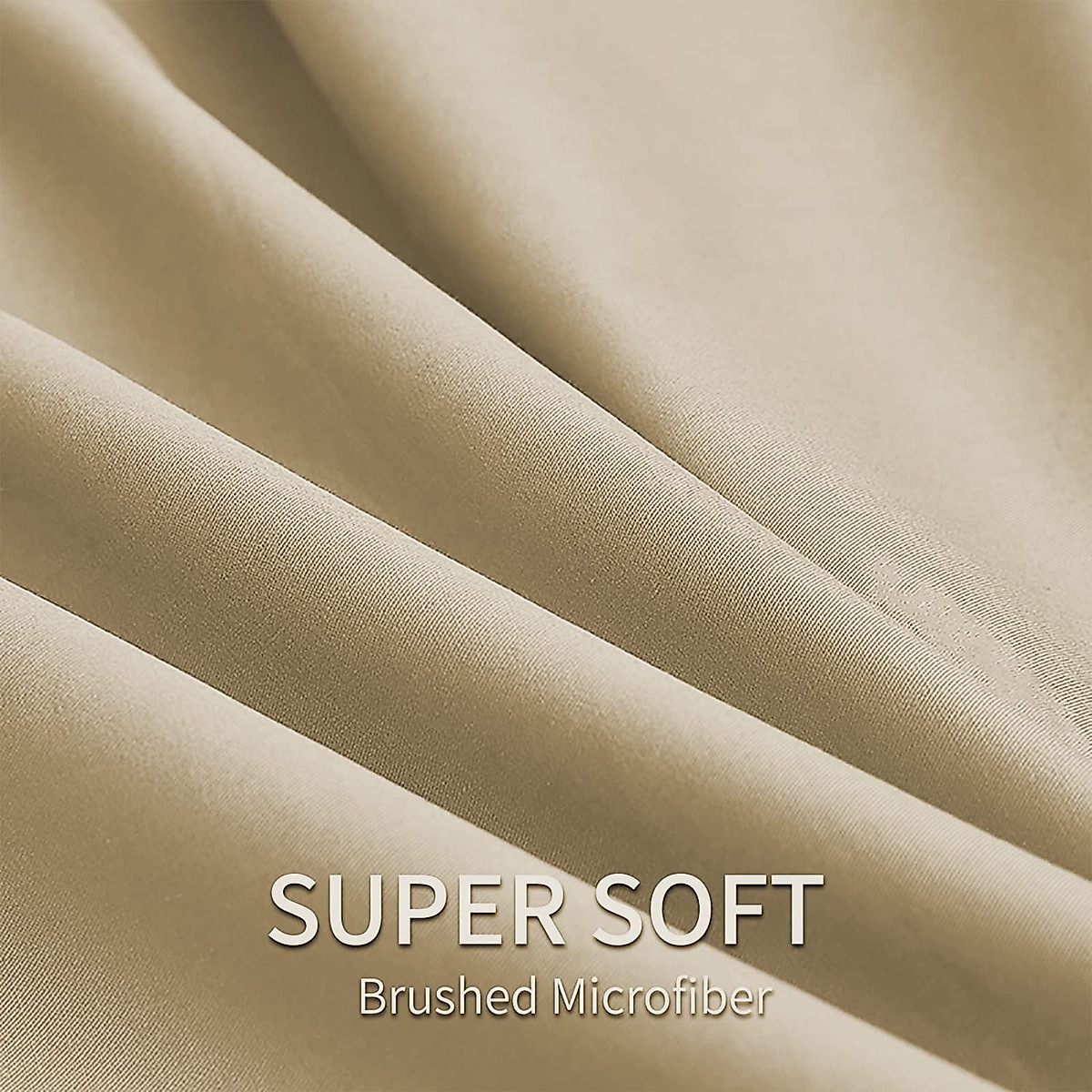 EaseHome Beige Full Size Sheets Set Deep Pocket to 18 inch Mattress 4 Piece - Premium Bedding Sheets & Pillowcases Collection - Extra Soft Wrinkle, Fade, Stain Resistant