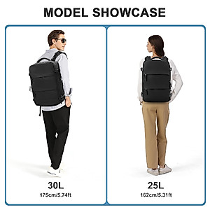 coowoz Large Travel Backpack Women, Carry On Backpack,Hiking Backpack Waterproof Outdoor Sports Rucksack Casual Daypack School Bag Fit 15.6 Inch Laptop with USB Charging Port Shoes Compartment