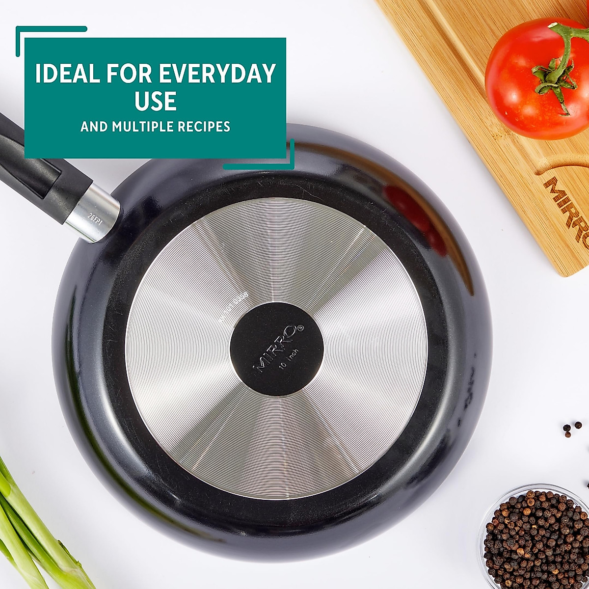 Mirro A79702 Get A Grip Aluminum Nonstick Fry Pan Cookware, 8-Inch, Black -