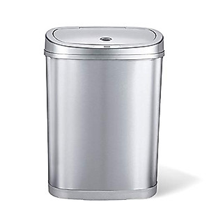 WENLII Double Classification Sensor Trash Can Smart Stainless Steel Can Auto Sealing Cover Garbage Classification Bins 30/42L (Size : 42L)