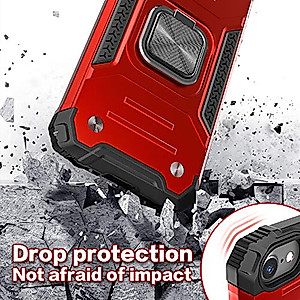 IDYStar iPhone SE 2020 Case with Screen Protector,iPhone SE 3 2022 Case,Shockproof Drop Test Cover with Car Mount Kickstand Lightweight Protective Case for iPhone 6/6s/7/8/SE 2020/SE 3 2022, Red