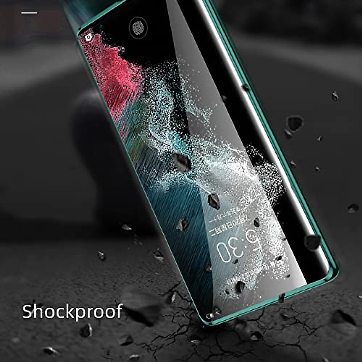 Jonwelsy Case for Samsung Galaxy S22 Ultra, 360 Degree Front and Back Clear Tempered Glass Full Body Protection Magnetic Adsorption Metal Bumper Frame Flip Cover for Samsung S22 Ultra (Burgundy)