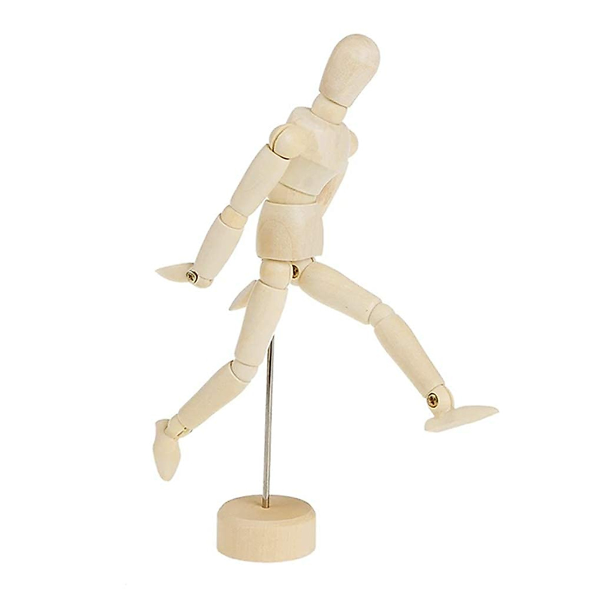 8 Inch Artists Wooden Manikin Flexible Body Joints Human Figure Puppet Model Wood Male Mannequin Doll Ornament Stand for Home Office Desk Decoration Sketching Drawing Painting Supplies Gift
