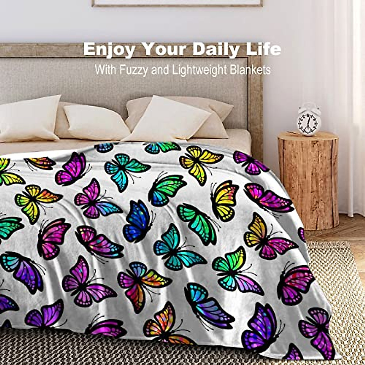 XeaGiasy Butterfly Blanket Cute Butterflies Throw Blankets Living Room Decor Bed Bedding Gifts for Kids Girls Women Adults 50"X40"